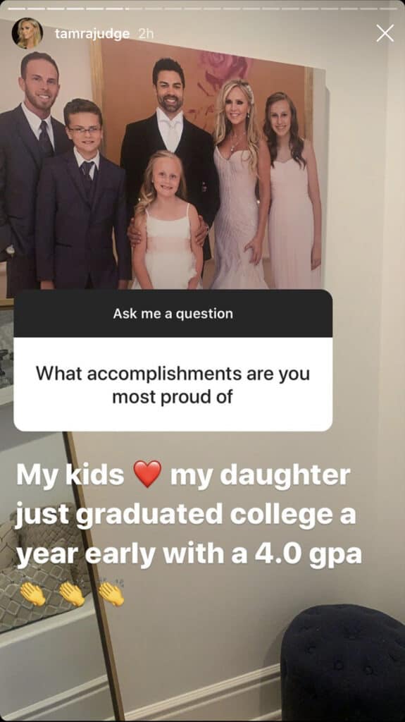Rhocs Tamra Judge Is Proud Daughter Sidney Graduated College Early 4754