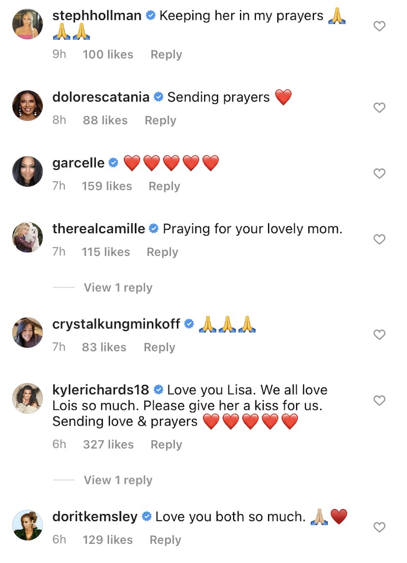 Lisa Rinna Says Mom Lois is 'Transitioning' After Stroke as RHOBH Star's Daughters and Costars ...