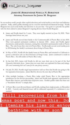 James Bergener Shares New Details on Marriage With Ex Noella