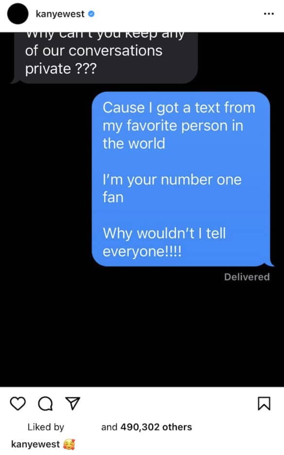 Kanye West Leaks Kim Kardashian Text Messages Amid Pete Feud