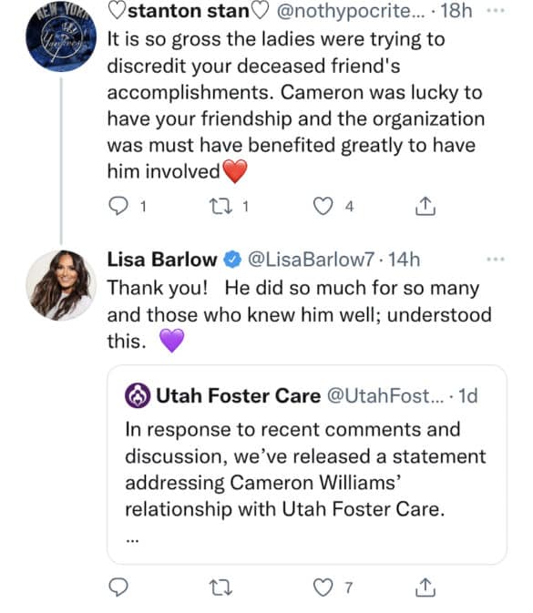 Utah Foster Care Clarifies Cameron Role, Lisa Shades RHOSLC
