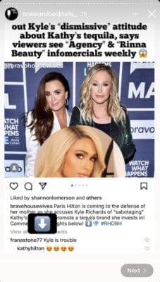 'RHOBH' Kathy Hilton Seemingly Agrees Kyle is "Trouble"