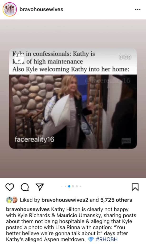 RHOBH: Kathy Hilton Hints Lisa Rinna is Lying About Meltdown