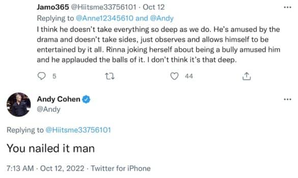 Andy Cohen on Why He "Applauded" Lisa Rinna's "Bully" Post