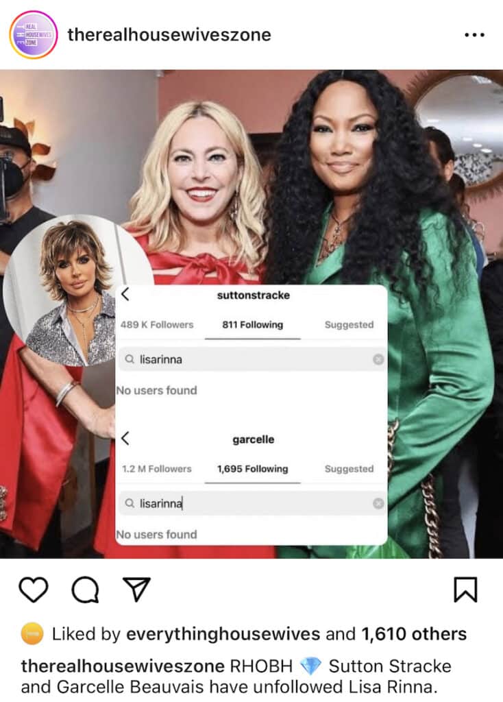 RHOBH's Garcelle Beauvais & Sutton Unfollow Lisa Rinna on IG