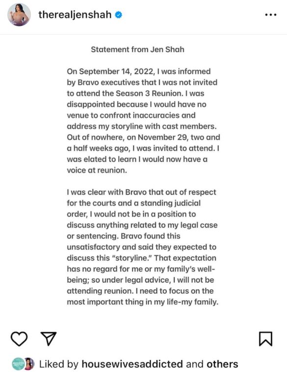 Jen Shah Confirms She Won't Film RHOSLC Reunion, Slams Bravo