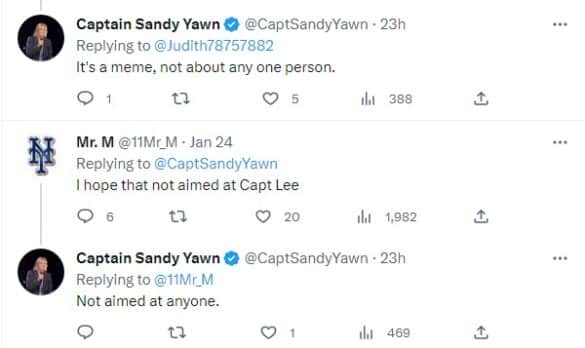 Captain Sandy Responds to Captain Lee Criticizing Her?