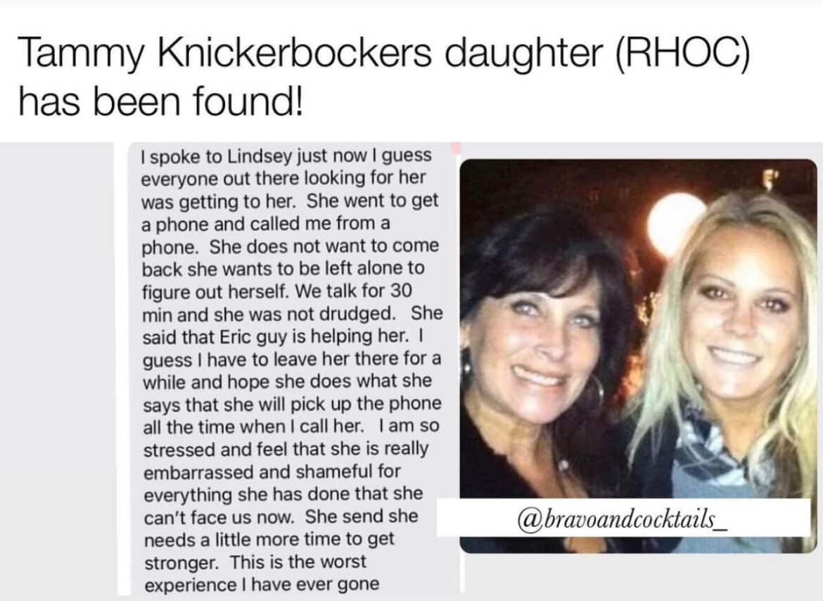 RHOC Alum Lindsey Knickerbocker Found After Going “Missing”