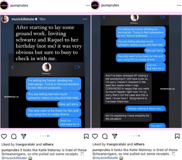 Katie Maloney Leaks Scheana Shay's Texts & Claps Back at Her