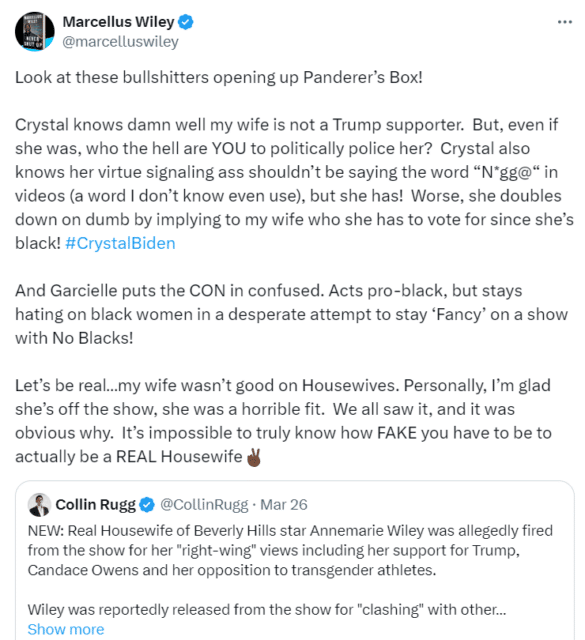 RHOBH's Annemarie Wiley's Husband Blasts Crystal & Garcelle