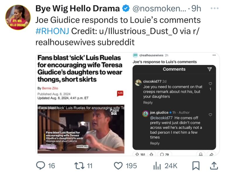 Joe Giudice Responds to Luis Ruelas' Controversial Comments