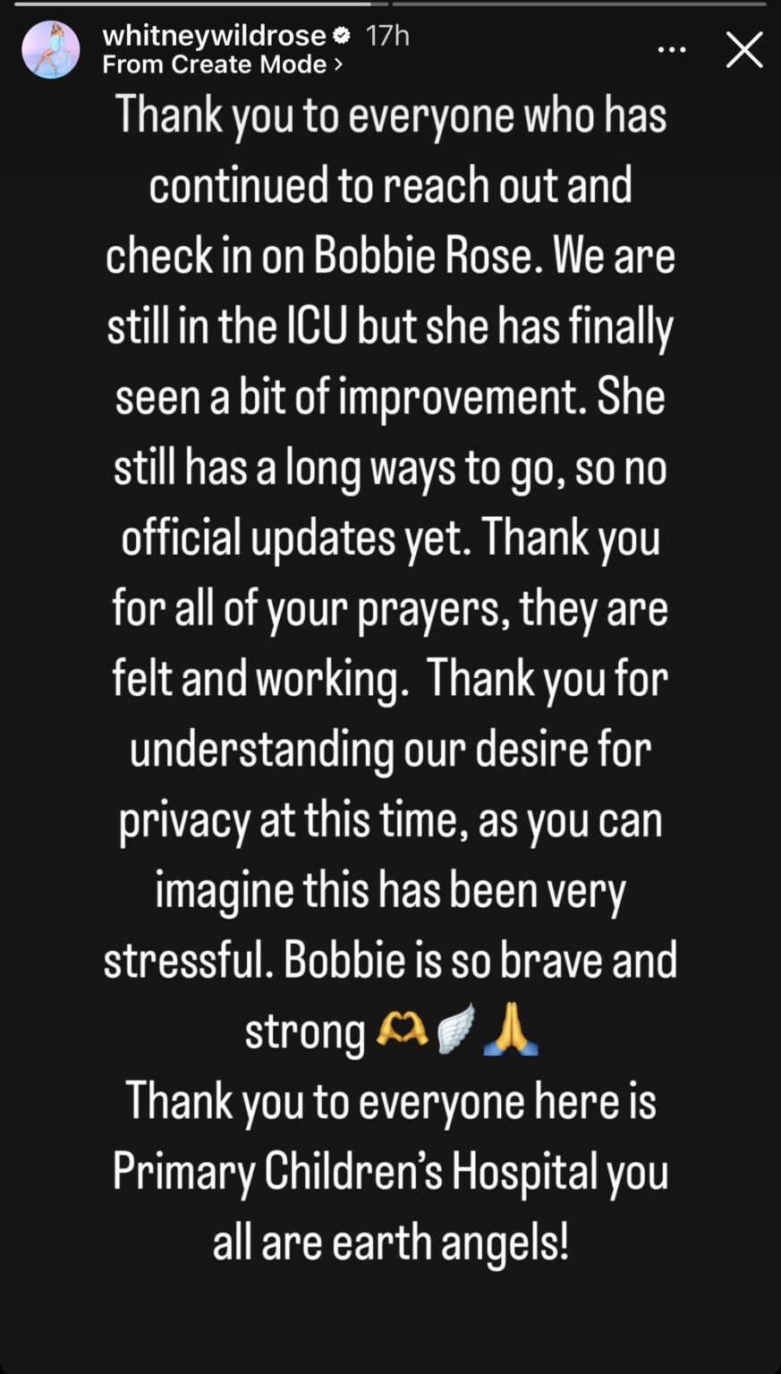 Whitney Rose Shares Update on Daughter as She Remains in ICU