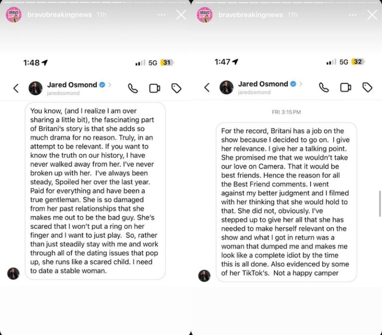 RHOSLC's Britani Bateman's Boyfriend Jared Osmond Disses Her