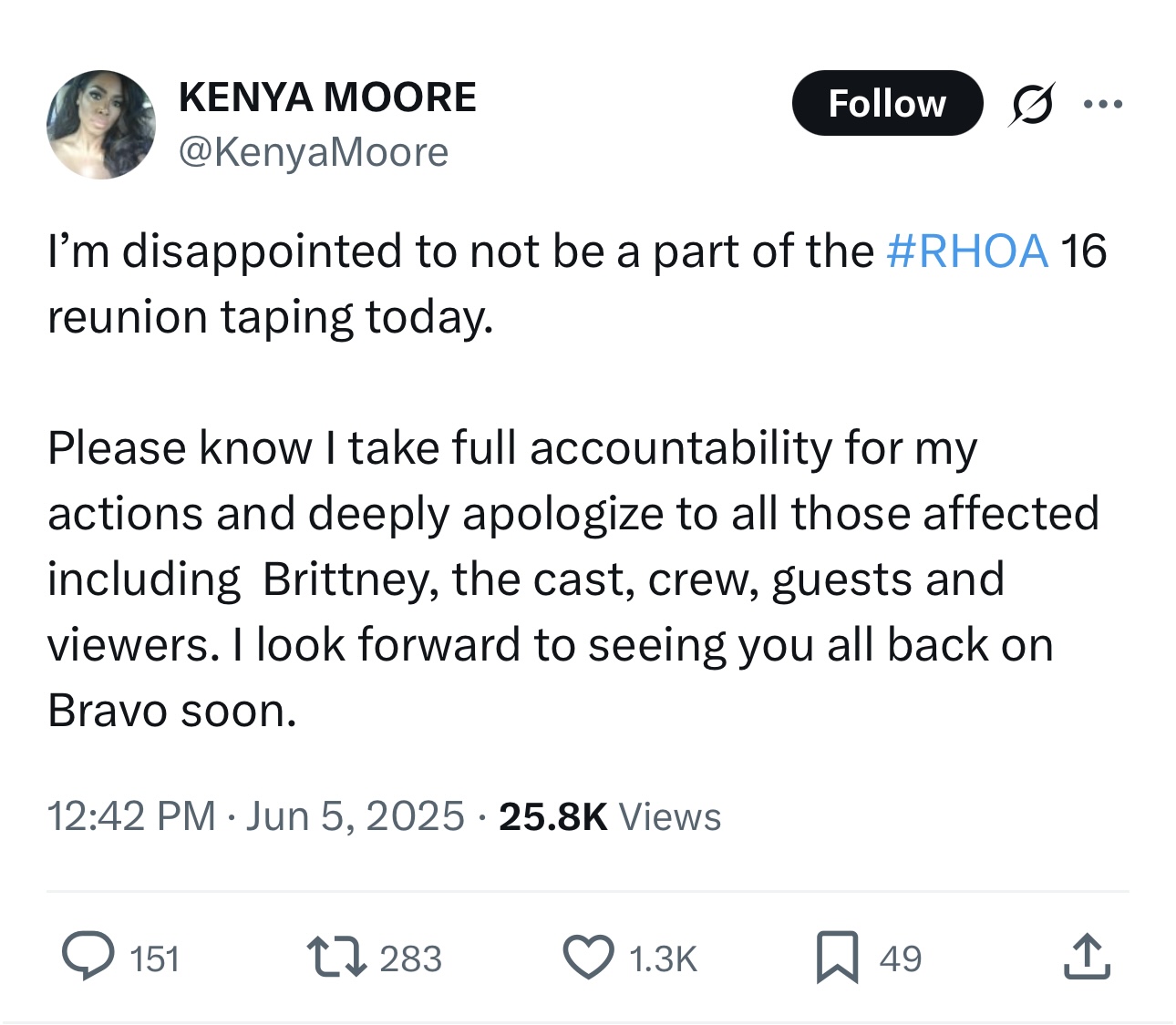 PHOTO: Brit Eady is Absent From RHOA Reunion as Kenya's Disinvited