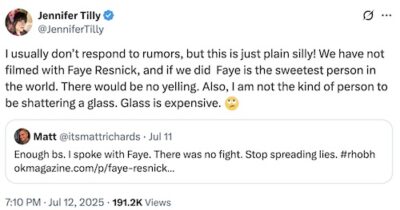 Jennifer Tilly Shuts Down Rumor of Physical Altercation With Faye ...