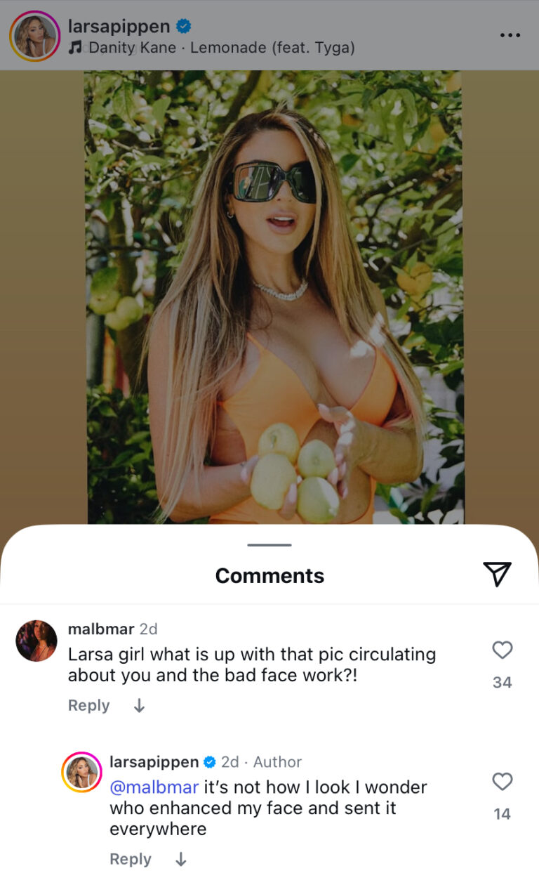 RHOM Star Larsa Pippen Suggests Viral Photo of Her Was Altered