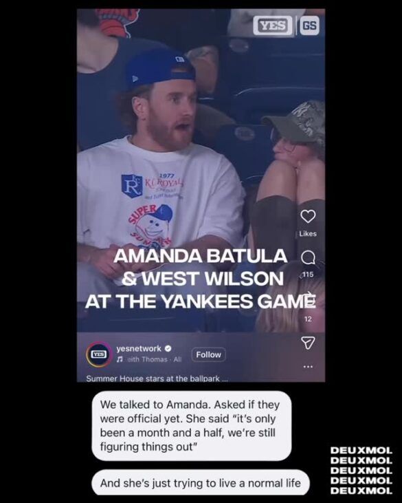 PHOTOS: Amanda Batula and West Wilson Spotted Kissing at Yankees Game ...