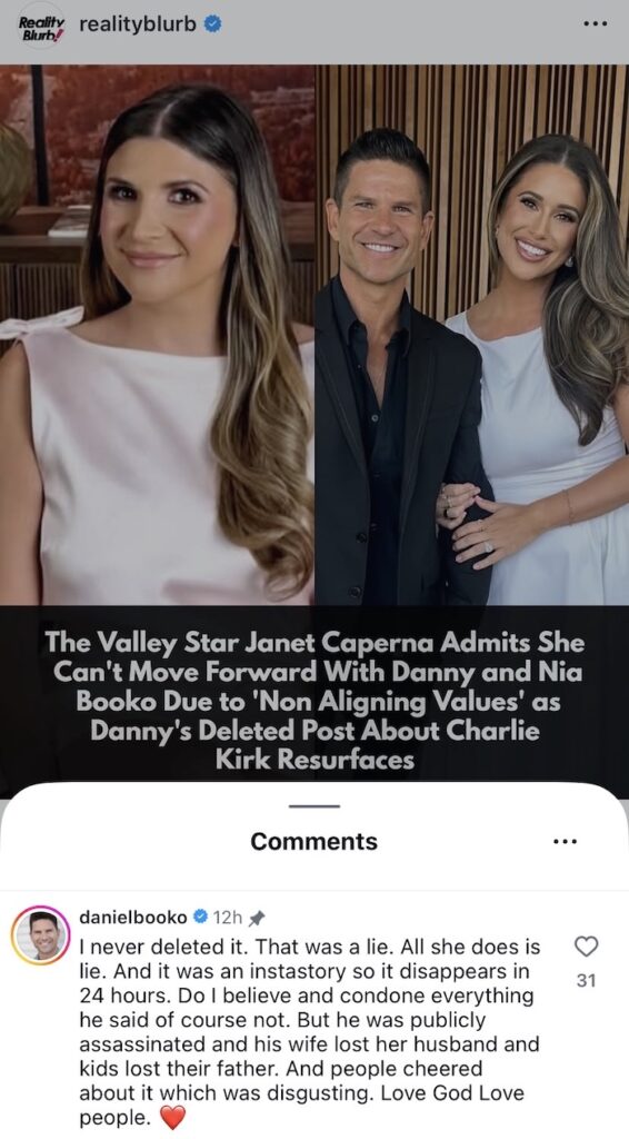 The Valley's Danny Booko Explains His Charlie Kirk Post After Janet ...