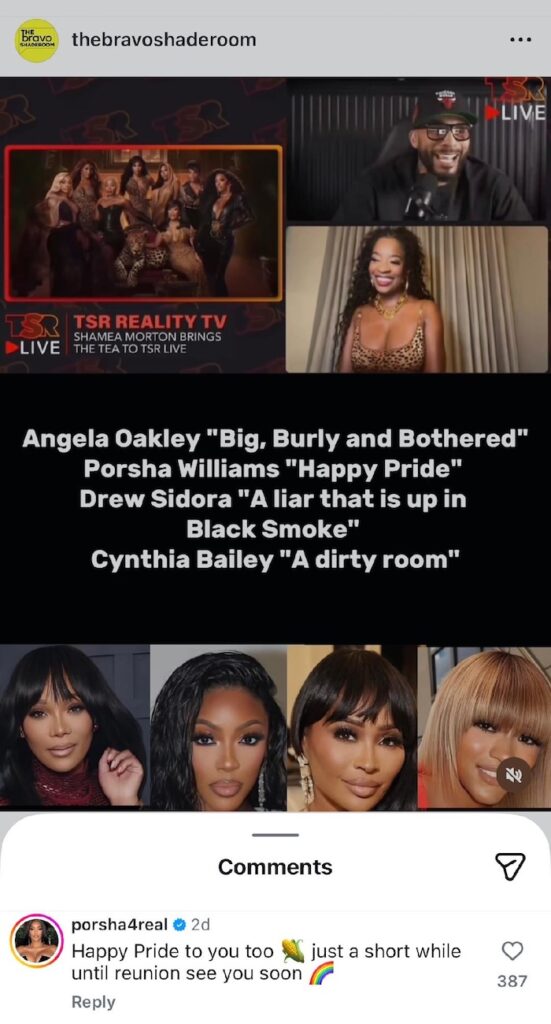 Porsha Williams Wishes Shamea "Happy Pride Too,” Warns of RHOA Reunion ...
